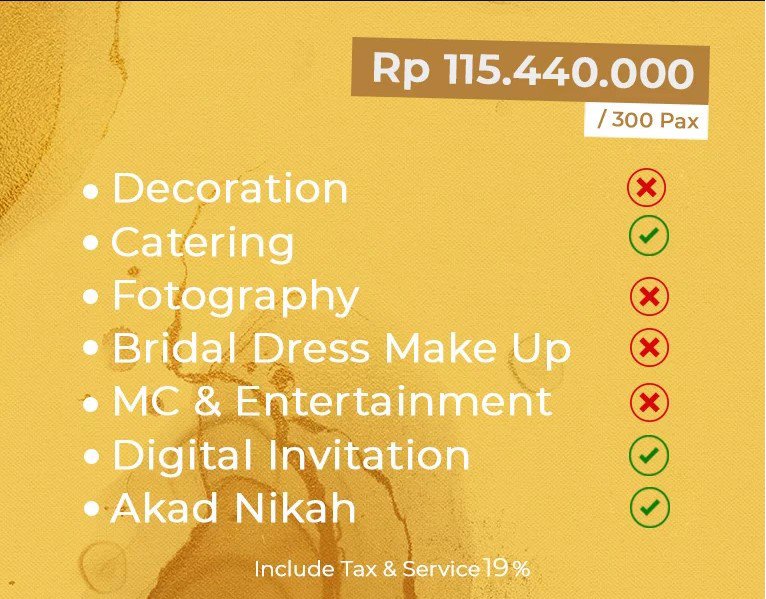 Paket Pernikahan Menara 165 Convention Center Jakarta